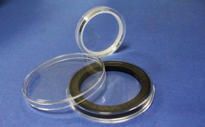 China A218 round transparent acrylic coin display capsule with inlay for sale
