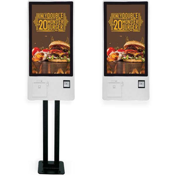 Quality 21.5/24/27 Inch Self Service Kiosk for Restauants Touch Screen Many Sorts of ultra Slim Stainless Steel Vertical Wall Hanging for sale