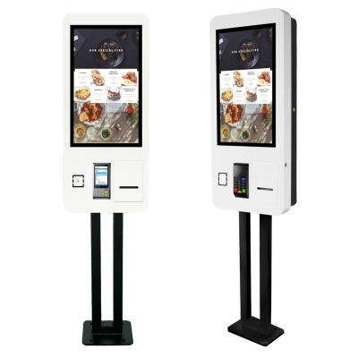 China Self Service Kiosk for Food Restauants 21.5/24/27 Inch Touch Screen Self Service Car Stainless Steel Vertical Wall Hanging for sale