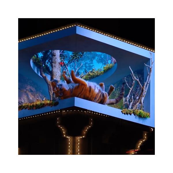 Quality Outdoor Naked Eye 3D Display Custom Commercial square High Brightness HD LED Video Wall Easy Installation and Maintenance for sale