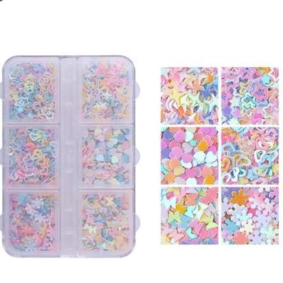 China Add Sparkle to Your Decoration Parties with 6 Box Set of PVC Sequins Star Heart Moon Number and Elephant Shapes 3mm Size for sale