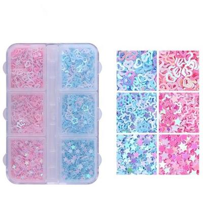 China Add Sparkle to Your Decoration Parties with 6 Box Set of PVC Sequins Star Heart Moon Number and Elephant Shapes 3mm Size for sale