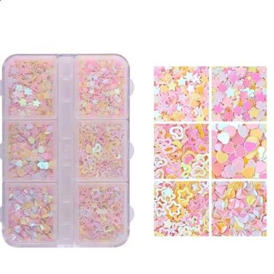 China Add Sparkle to Your Decoration Parties with 6 Box Set of PVC Sequins Star Heart Moon Number and Elephant Shapes 3mm Size for sale