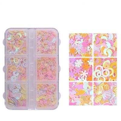 China Add Sparkle to Your Decoration Parties with 6 Box Set of PVC Sequins Star Heart Moon Number and Elephant Shapes 3mm Size for sale