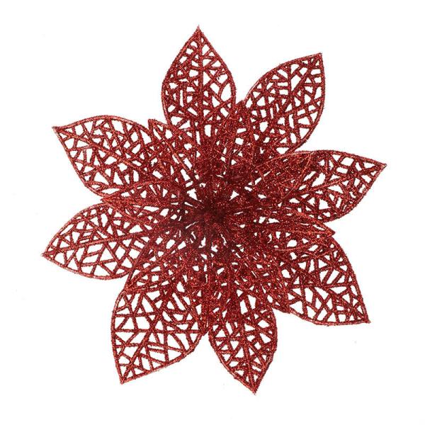 Quality Christmas Day Decoration Christmas Flower 15CM Double Layer Hollow Christmas for sale