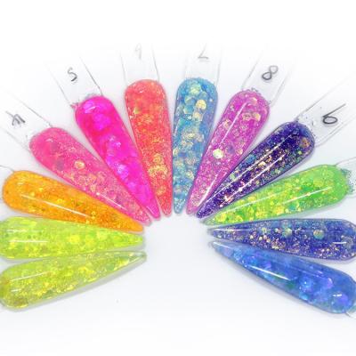 China OEM/ODM Yes 30G Glitter with Acrylic Powder Mixed 30G Bottle Packing for Beauty Nail Art Flowers Nail Flakes for sale