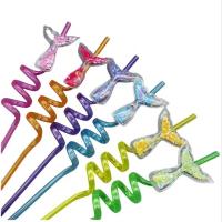 Quality Die Cutting Printing Decoration Christmas Reusable Glitter Stars Mermaid Straws for sale