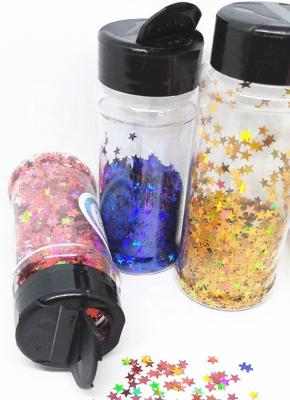 China 1oz 2oz 3oz 5oz Glitter Containers with Black Lid Sifter and Open Cap Print Method 1 color Shakers for sale