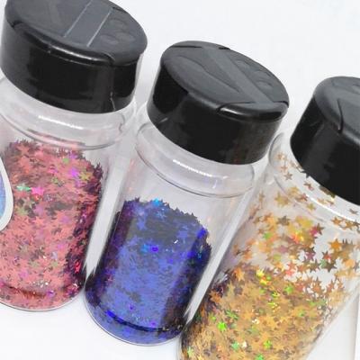 China 1oz 2oz 3oz 5oz Glitter Containers with Black Lid Sifter and Open Cap Print Method 1 color Shakers for sale