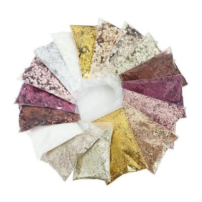 China DIY Bagged Nail Astringent Glitter Flax Drop Glue Fill Flash Sheet Chunky Mixes Gold Glitter with Materials and OEM/ODM for sale