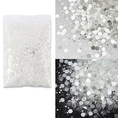 China DIY Bagged Nail Astringent Glitter Flax Drop Glue Fill Flash Sheet Chunky Mixes Gold Glitter with Materials and OEM/ODM for sale