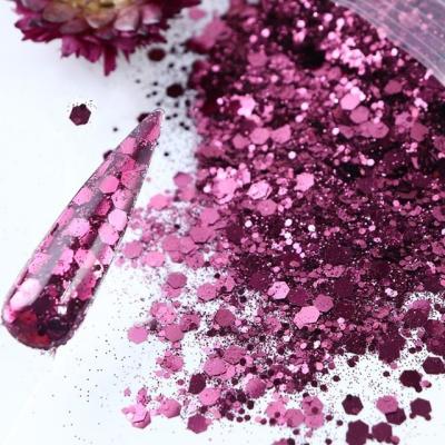 China DIY Bagged Nail Astringent Glitter Flax Drop Glue Fill Flash Sheet Chunky Mixes Gold Glitter with Materials and OEM/ODM for sale