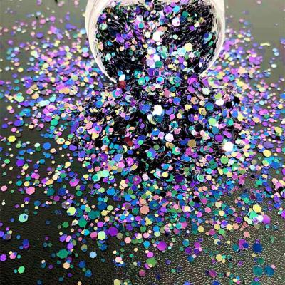 China Excellent Nail Art Effect in Chunky Polyester Shifting Glitter for Mixed Chameleon Glitter for sale
