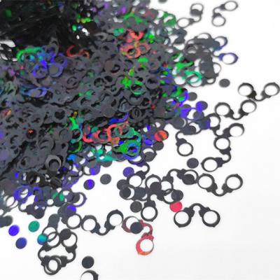 China Customized Color Glitter Shapes Quicksand Handcuffs and Stethoscope Sequin Father's Day Occasion Custom Glitter Crafts for sale