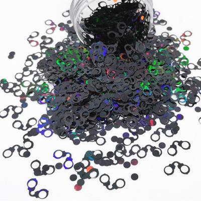 China Customized Color Glitter Shapes Quicksand Handcuffs and Stethoscope Sequin Father's Day Occasion Custom Glitter Crafts for sale
