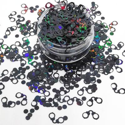 China Customized Color Glitter Shapes Quicksand Handcuffs and Stethoscope Sequin Father's Day Occasion Custom Glitter Crafts for sale