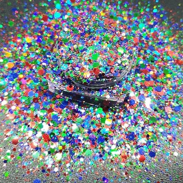 Quality Polyester Bright Rainbow Candy Sparkle Mixes Shapes Chunky Glitter Confetti for sale