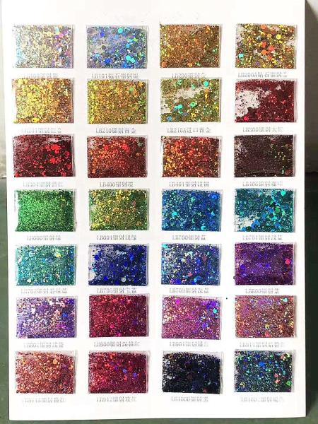 Quality Die Cutting Printing with Metallic Holographic Chunky Glitter Powder in for sale