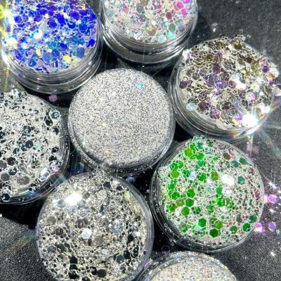 China DIY size Diamond Dust Glitter Silver Glitter Powder Highlight Party Makeup A Game-Changer for Nail Beauty for sale