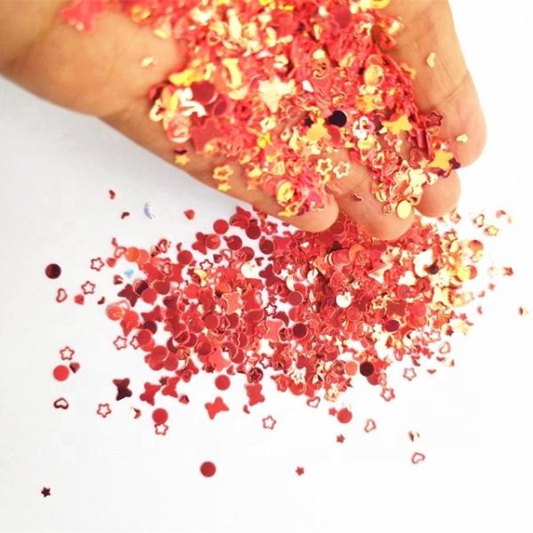 Quality Multi-functional Mixes Sequins Pink Butterfly Dots Glitter Open Heart Open Stars Moon Diamond for Versatile and Creative for sale