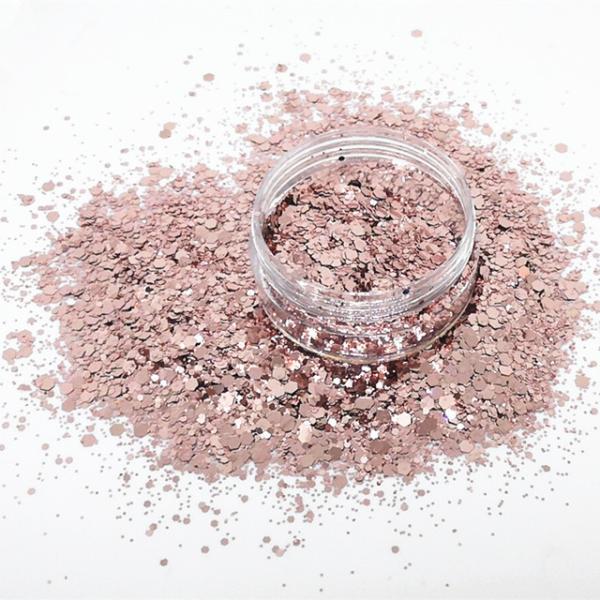 Quality Glitter Style Rose Gold Chunky Body Cosmetic Glitter for Home Decoration in Hotel Restaurant Banquet for sale
