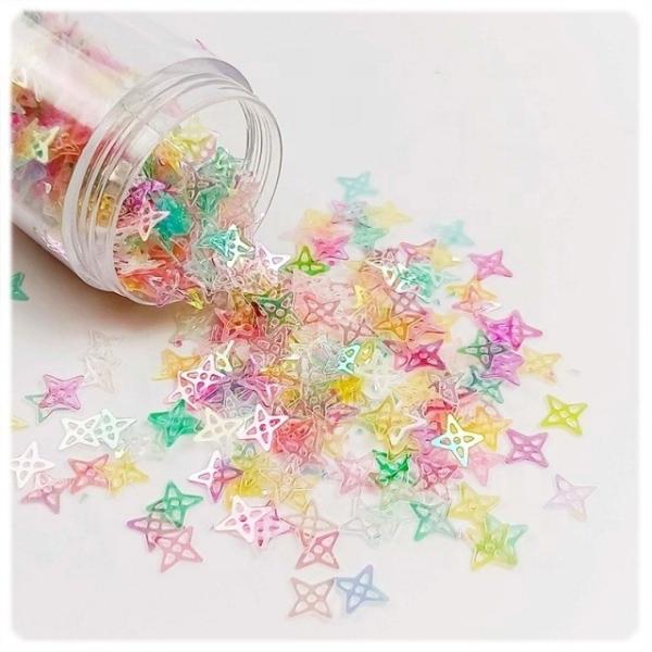 Quality DIY Craft Embellishments Hollow Four Pointed Star Sequins in Mixes and Customized Shape for sale