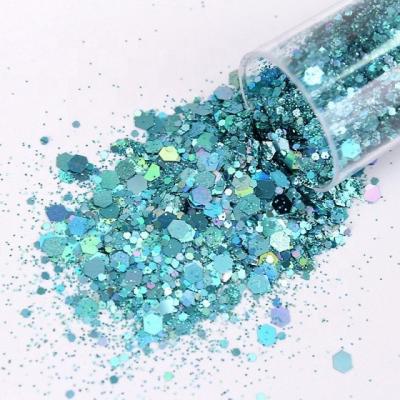 China Print Method 1 color Custom Glitter Jar Eco-Friendly Holographic Glitter for Nails Jar Glitter Packing for sale