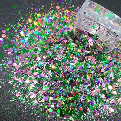 China 1 Kilogram /bags Mixes of Chunkie Glitters Polyester Mixed Glitter for Christmas Occasion Custom Chunky Glitter DIY for sale