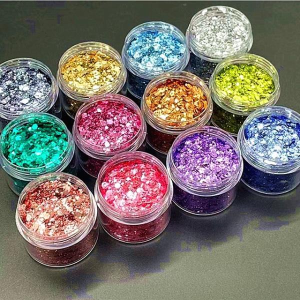 Quality Other Holiday Supplies Bling Metal Chunky Glitter Makeup Cosmetic Glitter Flakes Body Glitter for Eye Shadow Nail Art Plastic for sale