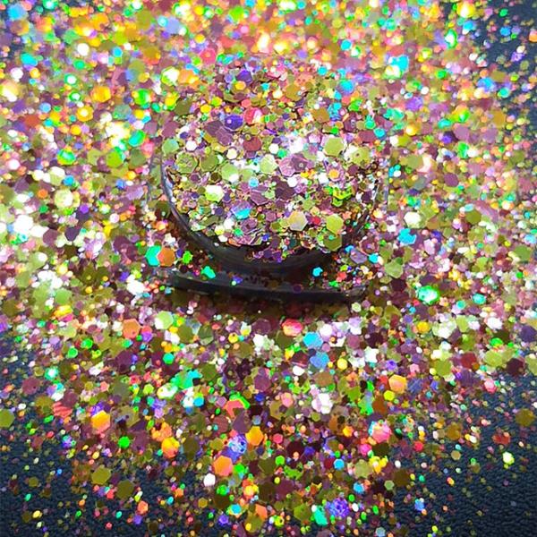 Quality Polyester Body Glitter Gel Holographic Gold Chunky Glitter for a Fashionable Look for sale