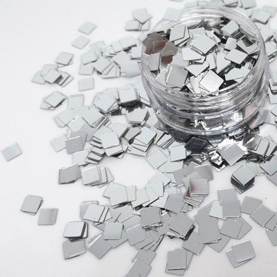 China Thousand Choices Offered Mirror Silver Square Sequins Glitter for Fabric PU Nail Art Craft Duffle Bag for sale
