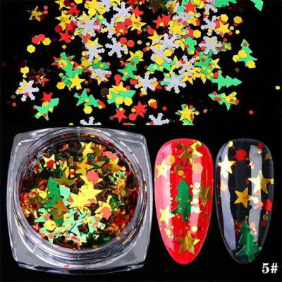 China Polyester Glitter Christmas Glitter With Chunky Mixed Snow Tree Shaped Christmas Tree Glitter Collection for sale