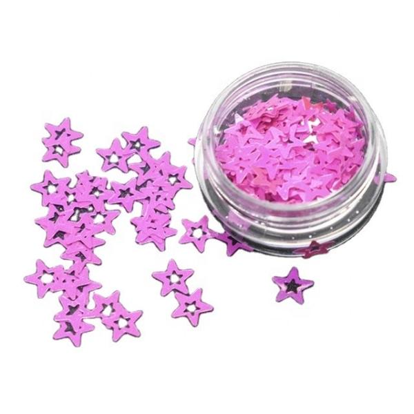 Quality Versatile Open Star Nail Glitter Hollow Star Shape for Toys and Gift Craft Projects for sale