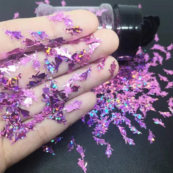 Quality Dancing Girl Glitter Shaped DIY Manual Crystal Mud Filling Nail Art Flowers PET Occasion Wedding Party Home Decoration for sale