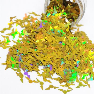 China 15mm Golden Snitch Glitter in Eagle Shape Polyester Harry Potter Glitter with Performance for sale