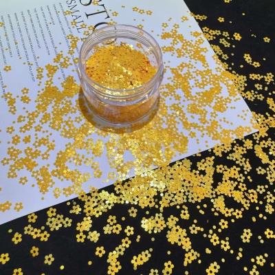 China Polyester Plum Blossom Flowers Nail Art Glitter Sequins Acrylic Powder Star Heart Bulk Bagged Minimum 1kg with 3mm Sequins for sale