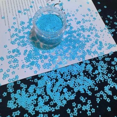 China Polyester Plum Blossom Flowers Nail Art Glitter Sequins Acrylic Powder Star Heart Bulk Bagged Minimum 1kg with 3mm Sequins for sale