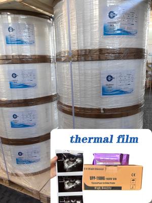 China Thermal Film Ultrasound Paper Recyclable 75um 95um Thermal Print Film/Media For Packaging Labels Thermal Film Jumbo Rolls for sale