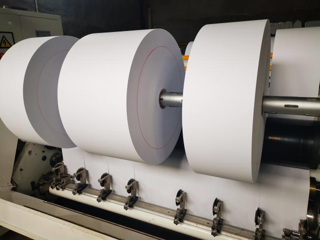 BPA Free 55gsm 520/640/795/800/1035MM Black Image Office Paper Thermal Paper Jumbo Roll