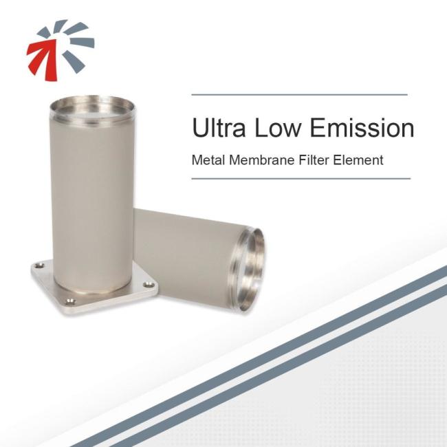 High Flux Metal Membrane Filter Element for Ultra Low Emission
