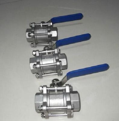 China A182 F316/A351 CF8M/SS316  Screwed FNPT CL800 reduced port 3 pieces ball valve for sale
