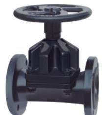 China PN16/CL150 Flanged RF DI/CI GG25/A126 B/WCB EPDM/NR Rubber Lined Straight Through Diaphragm Valve / Saunders KB Type for sale