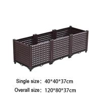 China Antirust Large Rectangular Plastic Garden Planter Box 60L Storable for Tree Planting for sale