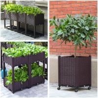 China Breathable Elevated Plastic Planter Box Double Tier Custom Logo PP Material for sale