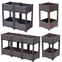 China Breathable Elevated Plastic Planter Box Double Tier Custom Logo PP Material for sale