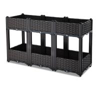 China Breathable Elevated Plastic Planter Box Double Tier Custom Logo PP Material for sale