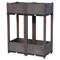 China Breathable Elevated Plastic Planter Box Double Tier Custom Logo PP Material for sale