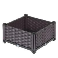 China Outdoor Rectangular Stackable Flower Pot Plastic Raised Garden Bed for sale