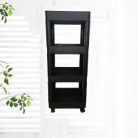 China Multifunctional Plastic Portable Storage Trolley with 4 Wheels Adjustable Kitchen Shelf for sale