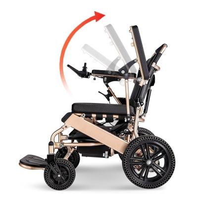 Cina KSMED 601L Electric Portable Reclining Wheelchair with LCD Voice Joystick Controller and Honeycomb Solid Wheel for Disabled in vendita